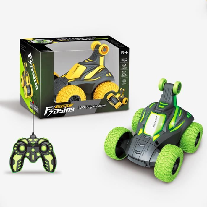 Jouet de Voiture Cascadeuse Vert à 360 degrés avec lumières et musique, cadeau pour les enfants ...