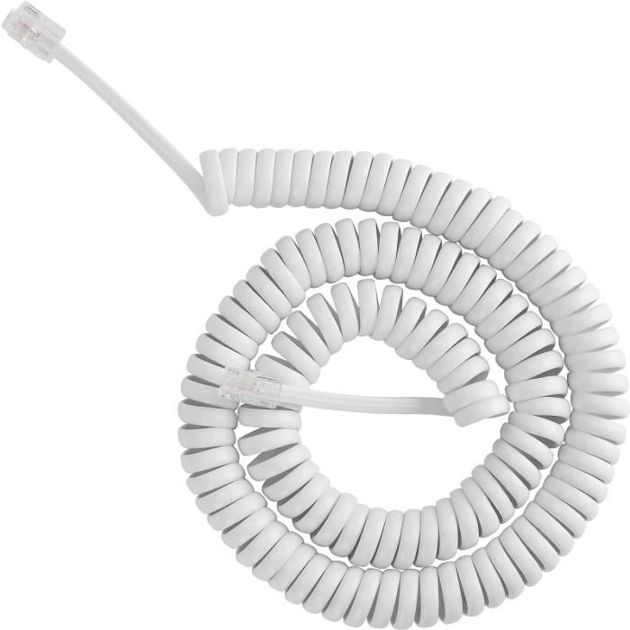 Câble Spiralé Pour Téléphone Flexible Cordon Bouclé Rj9 Prise Rj9 Vers ...