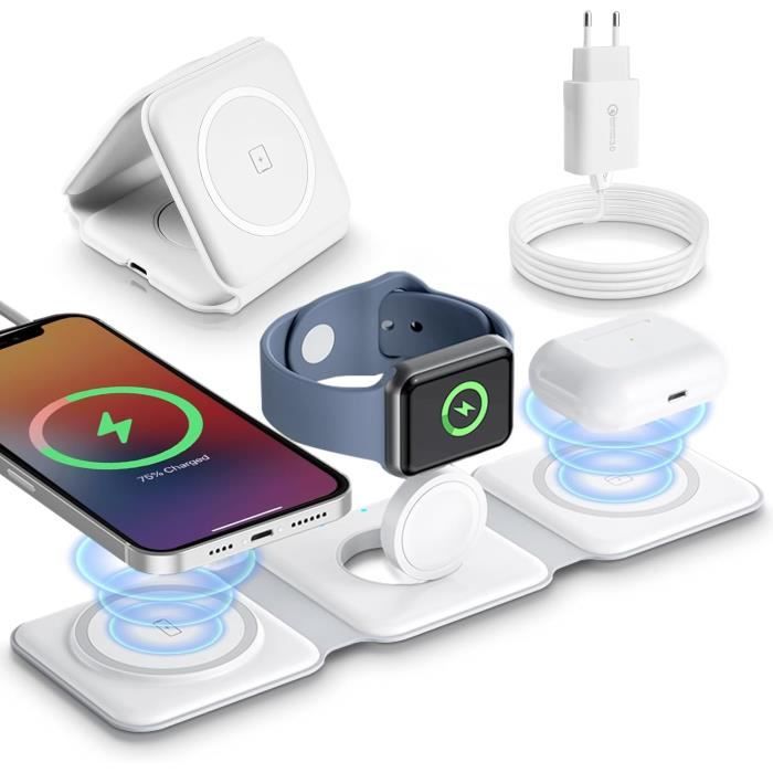 Mag-Safe Chargeur Sans Fil 3 En 1, Magnétique, Pour Apple Watch ...
