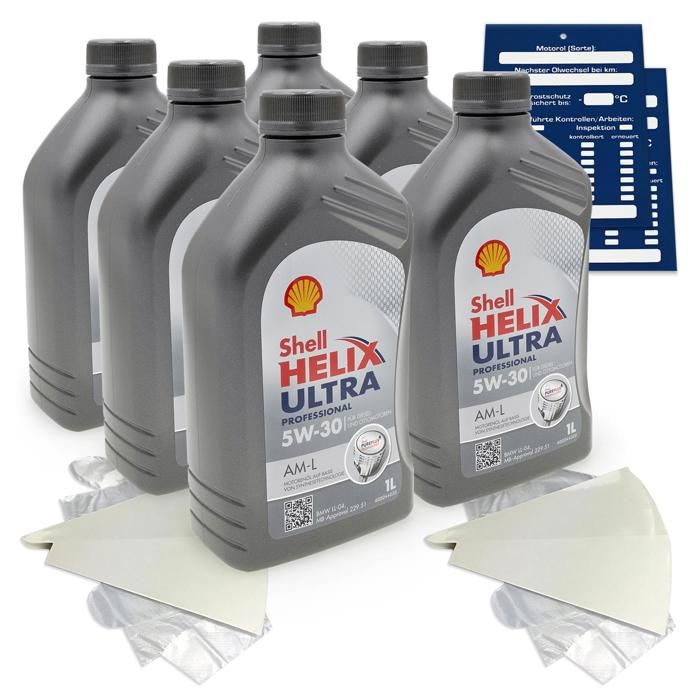 6 Litre Original Shell Helix Ultra Prof. AM-L 5W30 Huile 550040555 229. ...