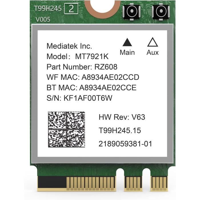 WAVLINK AX3000 WiFi 6 Module Wi-Fi Dual Band Carte sans fil avec ...