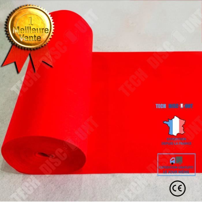 TD® 15m x 1m Tapis Rouge Jetable Rouleau en Polyester pour Mariage Fête ...