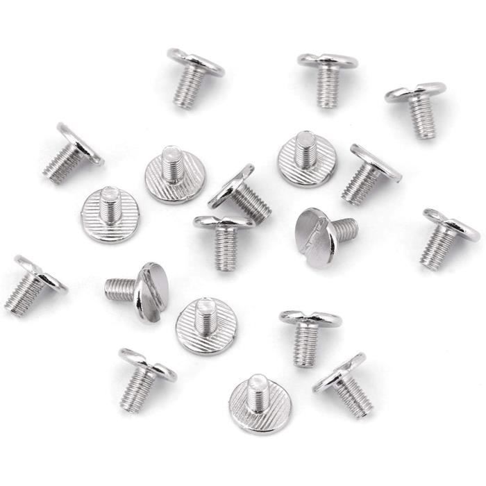 20 Pièces Argentées Chicago Vis Rivets En Cuir Rivets À Vis Filetage ...