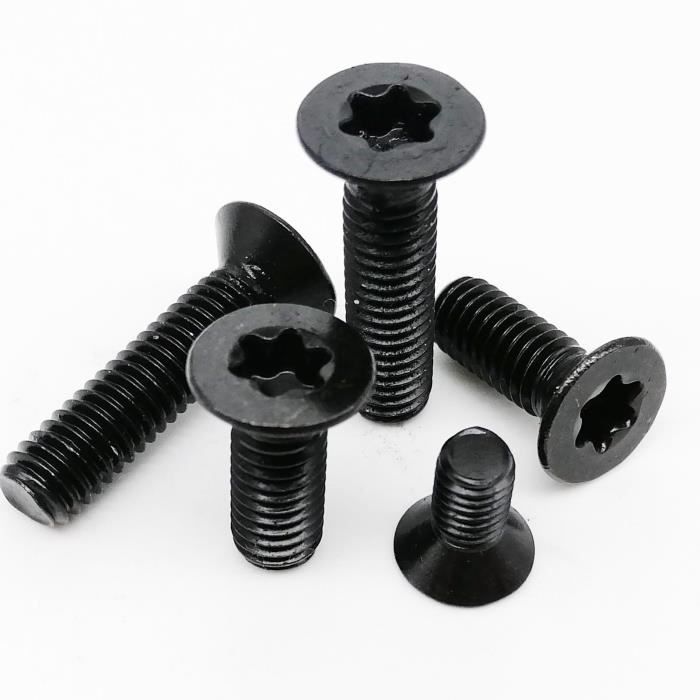 50pcs M3-40mm -Vis à tête Torx à Six lobes en acier inoxydable 10-50, M2 M2.5 M3 M4 M5 M6, noir ...