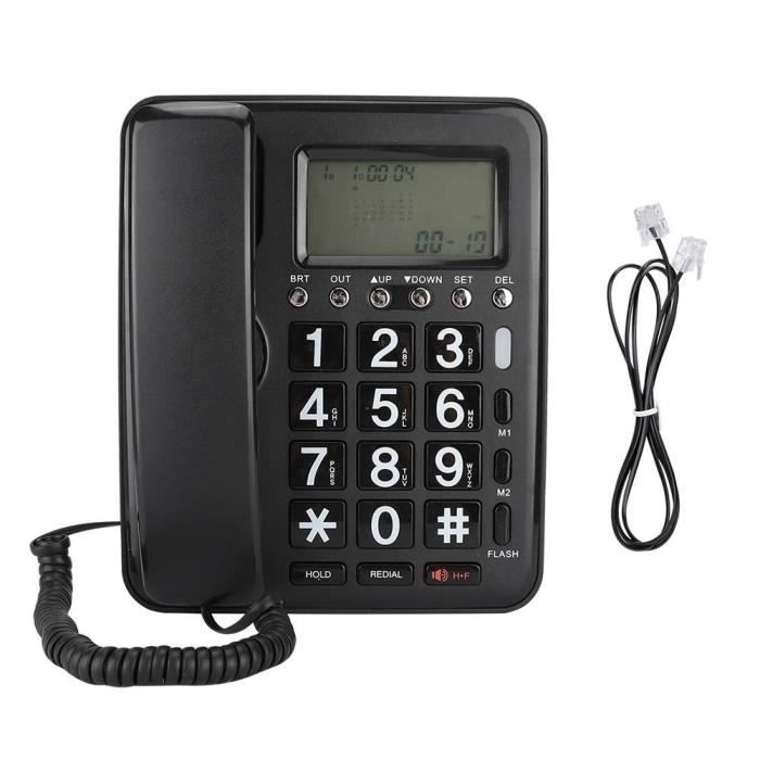 LAM Mugast Téléphone Fixé Téléphone Filaire Portable avec Enregistreur ...