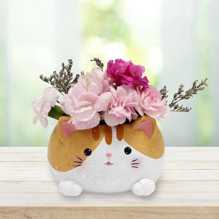 Petits Pots De Fleurs Mignons Avec Drainage - 10 Cm - En Résine - Pour ...