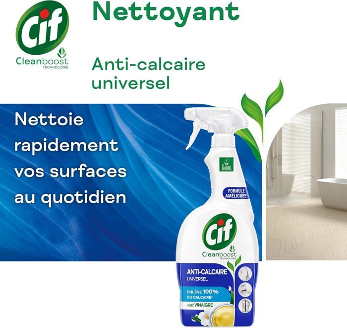 CIF - Spray nettoyant pistolet Anti-Calcaire universel - enlève 100% du ...