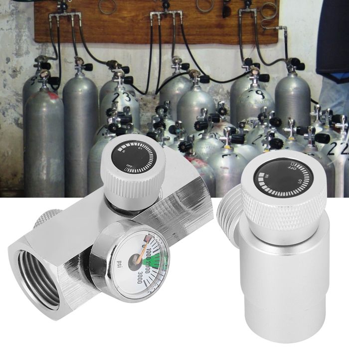 Adaptateur CO2 bidirectionnel W21.8-14, jauge 3000psi, connexion argentée pour SodaStream ...