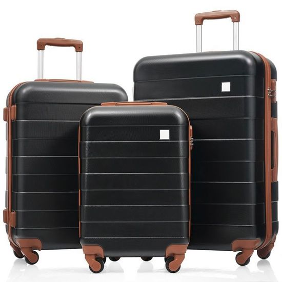 Set de Valises 3 Pièces avec 4 Roues Pivotantes à 360° - valise à coque ...