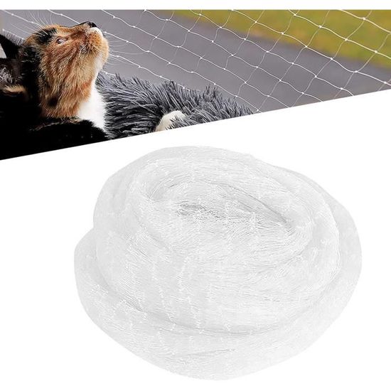 Filet de protection pour chat - 3 x 10m - Transparent - Sans perçage ...