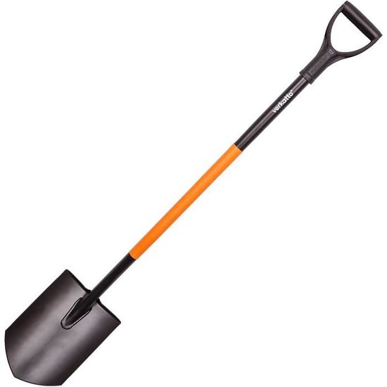 Mivos Bêche à Pointe en Acier au Carbone - 124 cm - Bêche de Jardinage ...