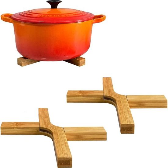 Dessous De Plat Bois Naturel Lot De 4 Dessous De Plat En BambouRésistants à La Chaleur Sous Plat ...