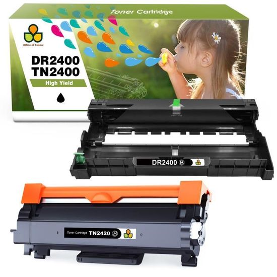 1x Tambour DR2400 + 1x Toner TN2420 OFT compatible pour Brother MFC ...