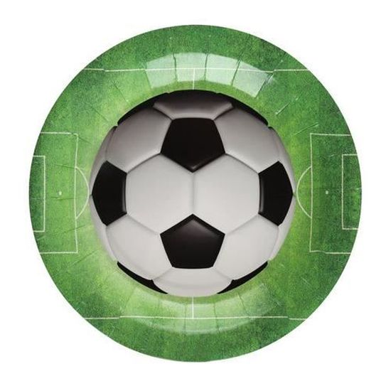 20 Assiettes jetables Carton Foot Vert - Cdiscount Maison