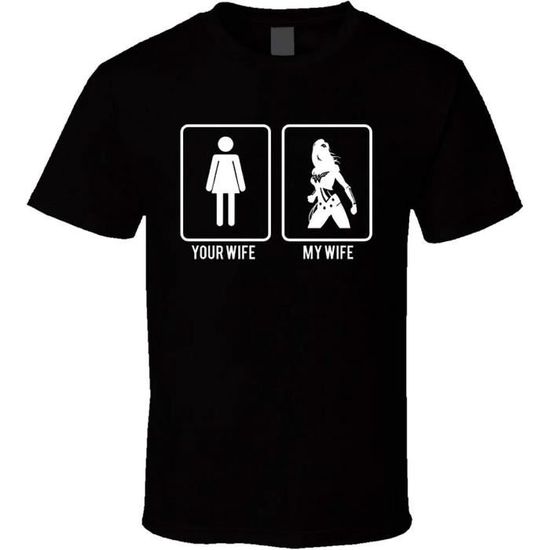 Gal Gadot Husband Wonder Woman Tee Trendy My Wife T Shirt Black Black - Cdiscount Prêt-à-Porter