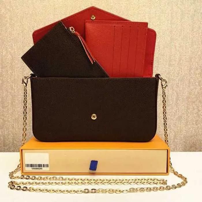 Luxurys Designer Sac 3pcs Set Femmes Sacs Sac à main Bandbody Cuir ...