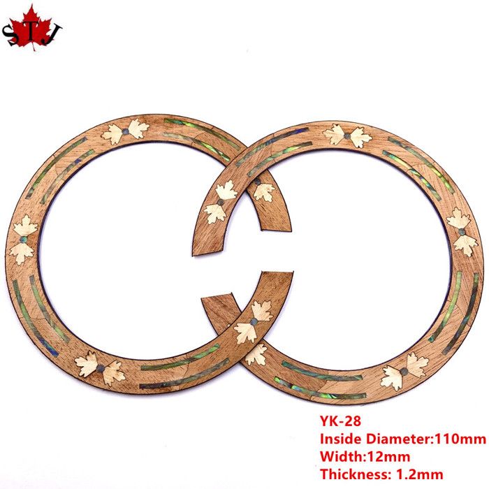 Guitare,Autocollant d'incrustation de rosette de trou de son de cercle ...