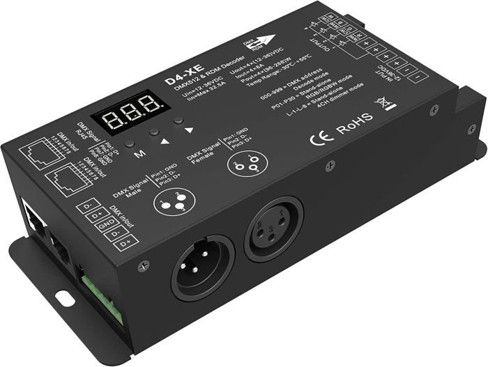 4 Channel Decoder DMX512 RDM Decoder DMX 512 Digital Display Decoder ...