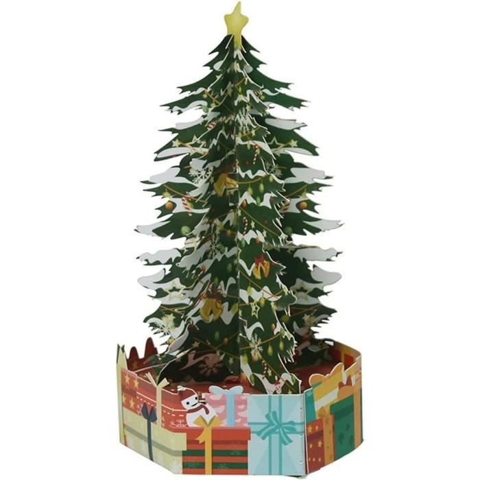 1 Pack 3D Chrssitmas Arbre Cadier Cadeau Noël Carte De Voeux Pour Les ...