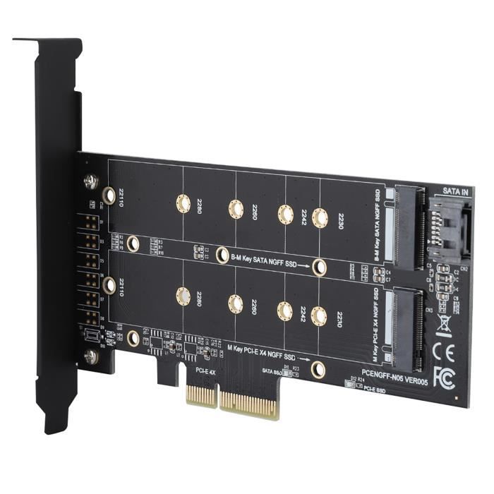 Carte adaptateur ASHATA PCI-E expansion card, PCI-E 4X to M.2 adapter card NVMe SSD NGFF Key B ...