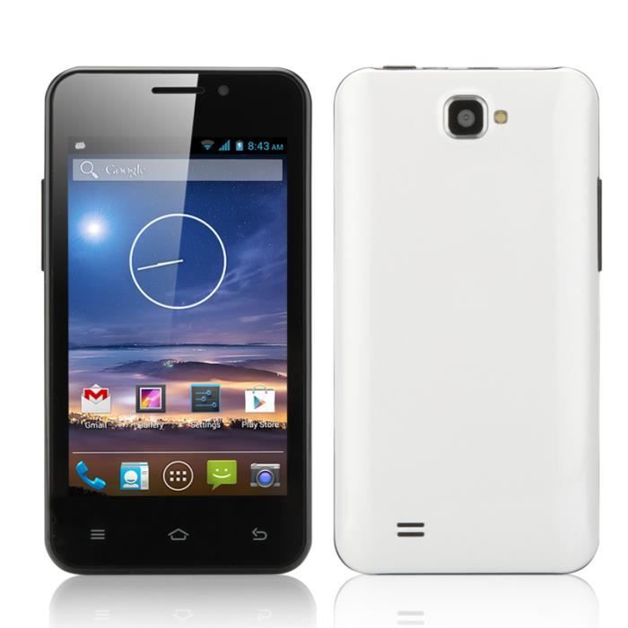 Smartphone Android 4.2 Ecran 4 pouces double SIM Dual Core Modèle Blanc ...