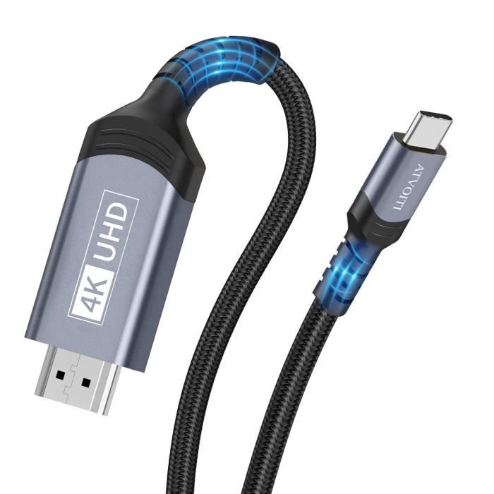 Câble Usb C Vers Hdmi 4K, Câble Usb Type-C Vers Hdmi 4K Tressé ...