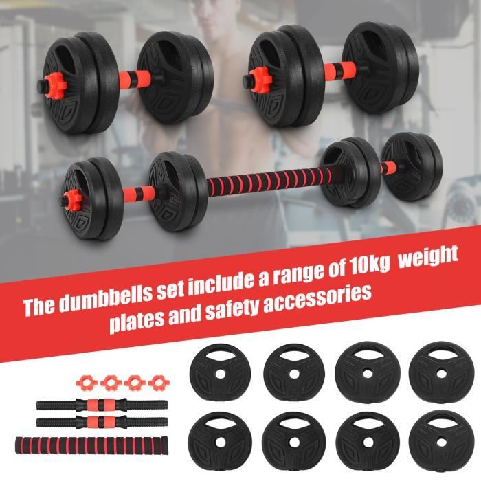 Haltère Réglable, poids ajustables, 10kg Noir -ABI11 - Cdiscount Sport