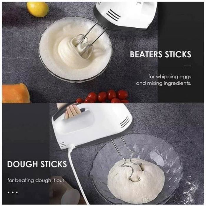 Batteurs à Main 260W, Batteur Electrique avec 2 Fouets Hélice, 7 ...