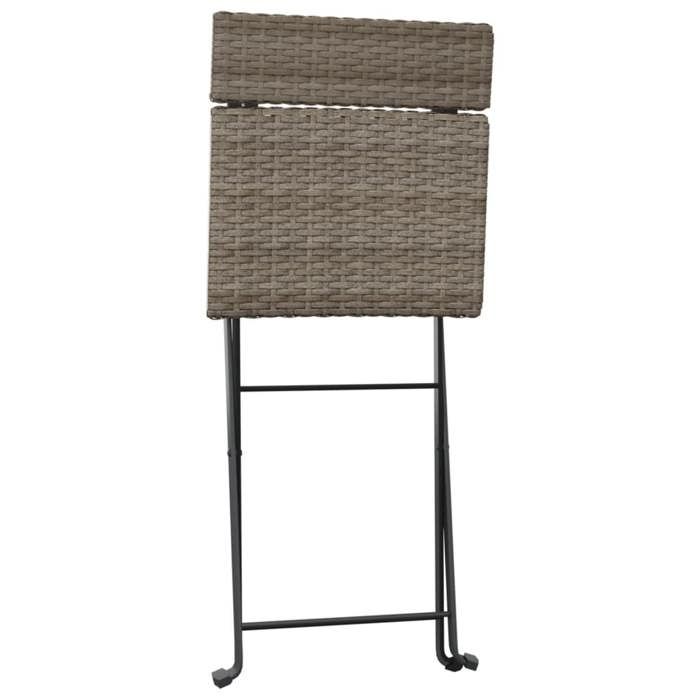 VENTE-FLASH Chaises de bistrot pliantes lot de 2 - Gris Résine tressée ...