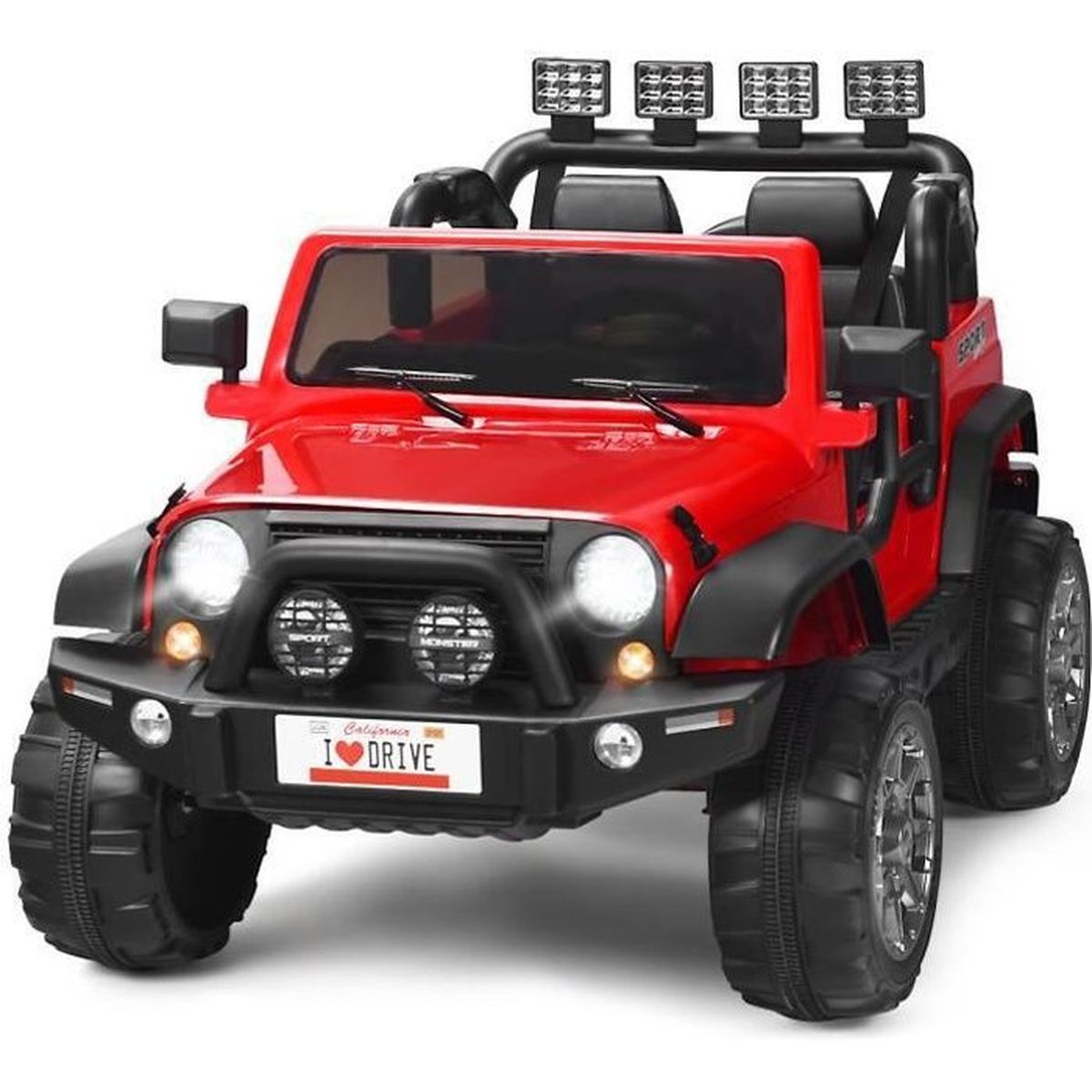 DREAMADE JEEP 4x4 Voiture Électrique Enfant 2Places, Véhicule Électrique avec Télécommande LED ...