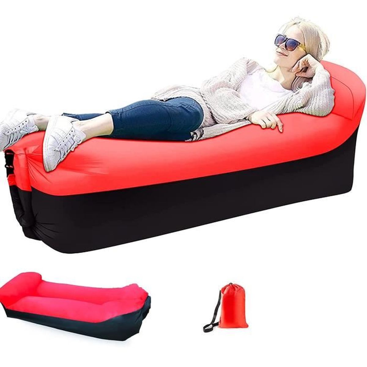 Hamac Gonflable, Sofa Gonflable Exterieur avec sac, Canapé Gonflable ...