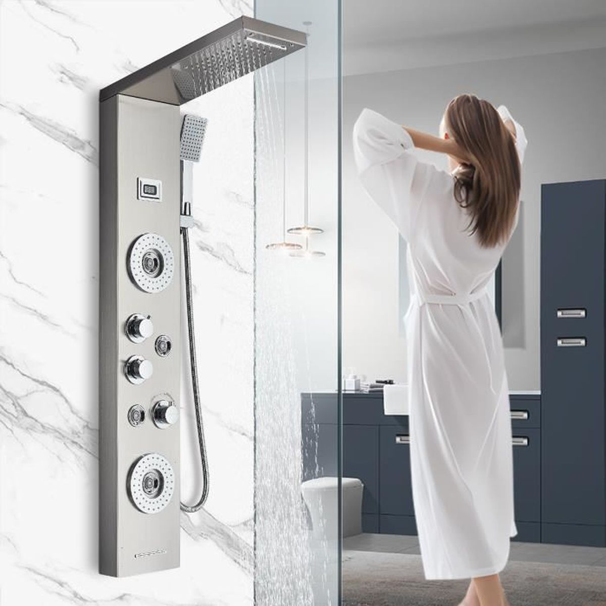 Suguword Colonne de douche Hydromassante en acier inoxydable avec Buses ...