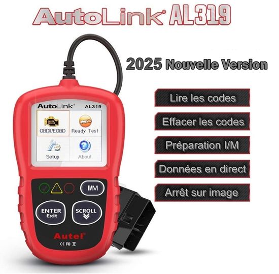 AUTEL AL319 Valise de Diagnostic Auto OBD2 Outils - Lecteur de Code Un ...