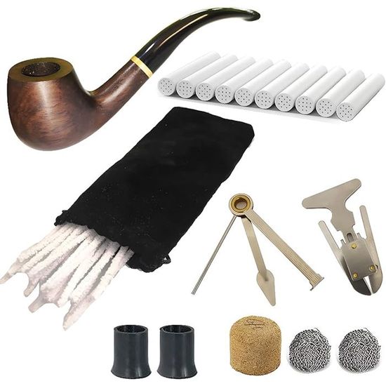 Wooden Tobacco Pipe Set, Creative Wooden Pipe with Smoking Accessories ...