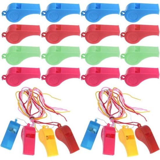 48Pcs Sifflets en Plastique Lanière Sifflets Jouets Bruyants Sifflets ...