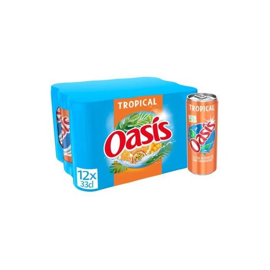 Boisson aux fruits goût tropical Oasis, 12x33cl - DDM: 21/11/22 ...