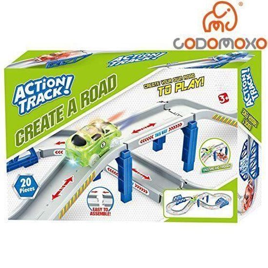 DIY Jouet Construction Magic Rails Flex Toy Track avec Voiture Race Car ...