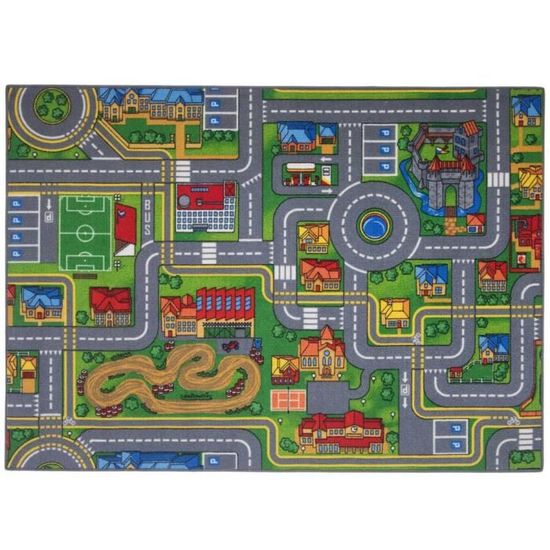 Tapis de route ville 133 x 95 cm chambre enfant voiture GUIZMAX ...
