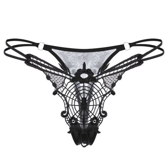 String Tanga Pour Femme Lady Thong Sexy Dentelle Noir Noir - Cdiscount Prêt-à-Porter