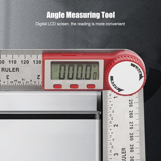Règle numérique d'angle ZJCHAO en acier inoxydable - Mesure à 360 ...