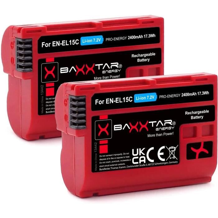 Pro EN-EL15c 2400mAh Pack de Batteries Compatible avec Nikon Z5 Z6 II ...