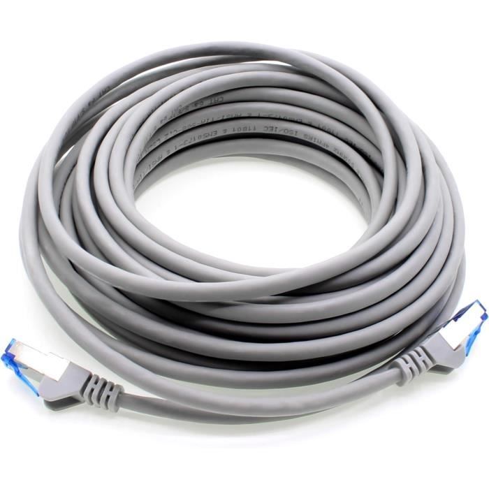 Câble Réseau Ethernet Cat6a 10m Gris - 5 pièces Marques Cat6a ...