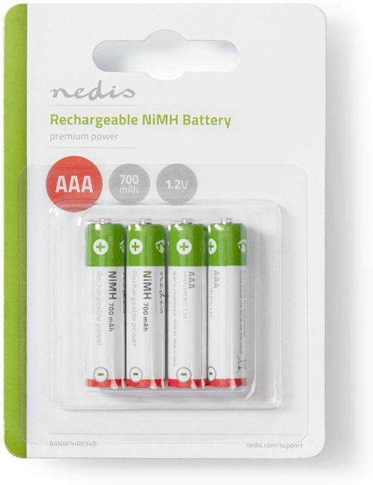 Pile AAA Rechargeable Ni-MH 1,2 V 700 mAh 4 Uni - Cdiscount Bricolage