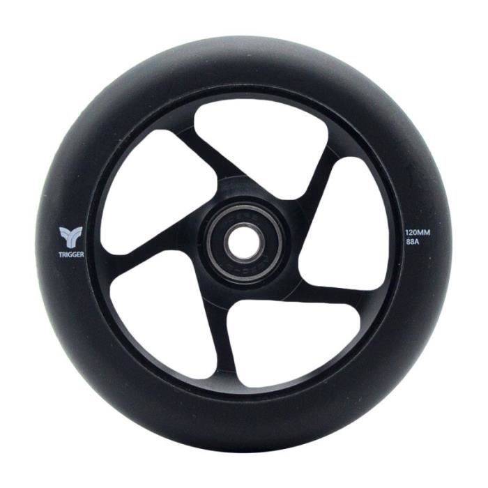 Roue de trottinette freestyle Trigger 5 Spokes 88A - Noir - 120x24 mm ...