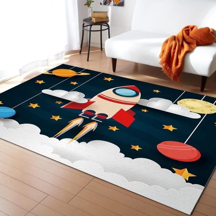 Vaisseau Spatial De Dessin Animé Grand Tapis Décoratifs, Fusée Planète ...
