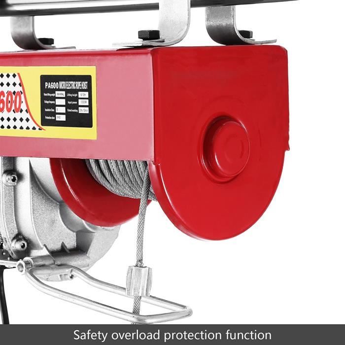 Palan,Treuil électrique 400/800 kg avec câble en acier et boîtier de commande - Cdiscount Bricolage