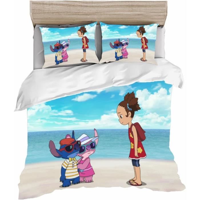 Lilo & Stitch Parure de lit 3D Anime Cartoon Enfant Microfibre ...
