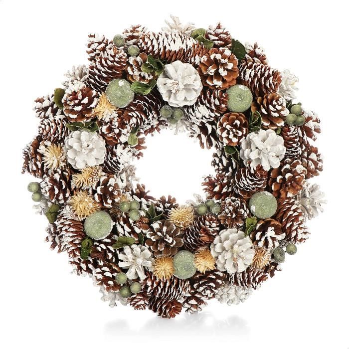Couronne de Porte de Noël - Couronne de l'Avent avec Pommes de pin et ...