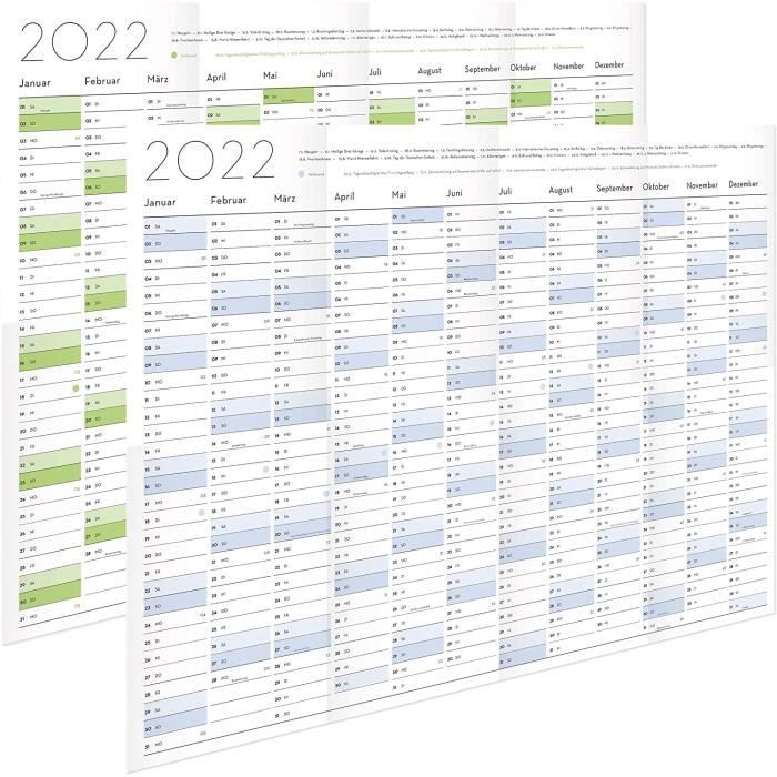 Calendrier mural 2022 grand format : calendrier 2022 pratique blanc et ...