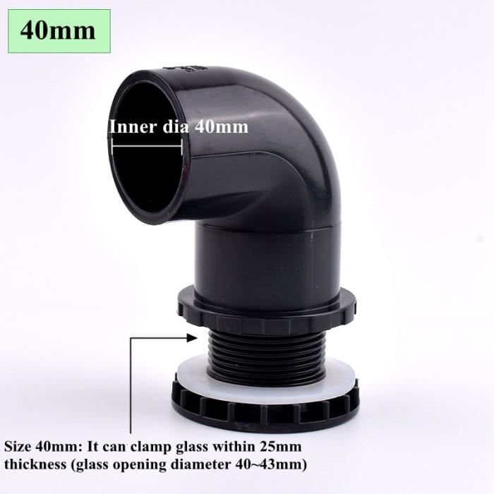 Tuyau d'arrosage,Joints de Drainage pour Aquarium,Tube à coude 90 ° en PVC noir,2 à 20 pièces ...